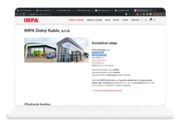 IMPA jazdené vozidlá predaj, servis, služby a eshop