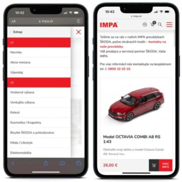 IMPA jazdené vozidlá predaj, servis, služby a eshop